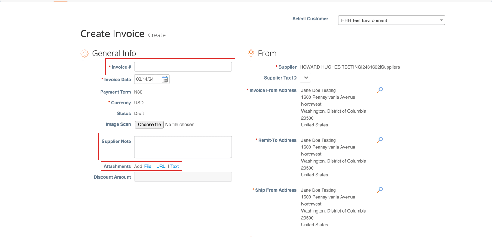 PO & Invoicing - Create/Submit Invoice · Howard Hughes
